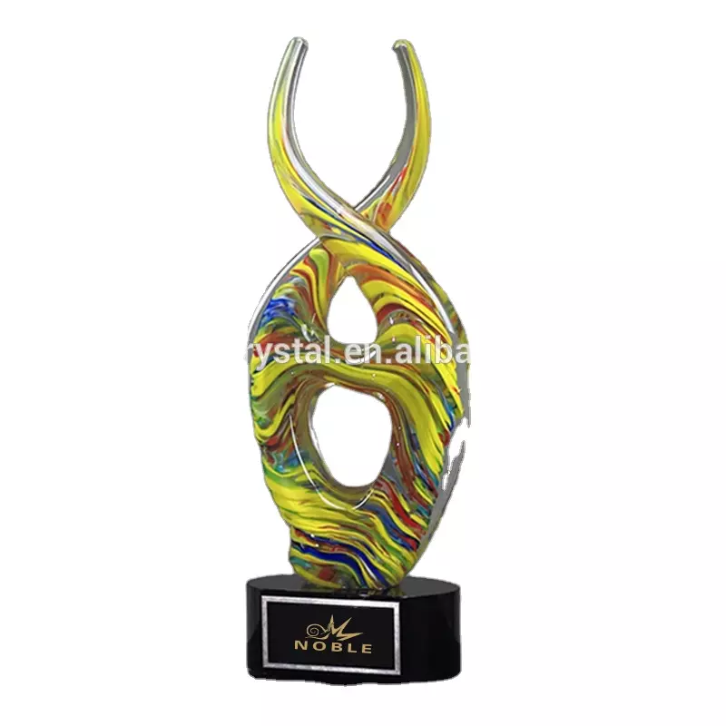 Custom Engraving Hand Blown Glass Trophy Twist Art Glass Award - Buy ...