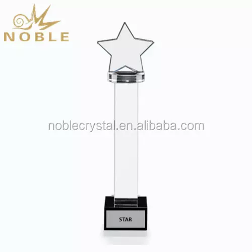Custom Column Pillar Crystal Star Trophy - Buy Crystal Star Trophy, Flame Trophy, rising star ...