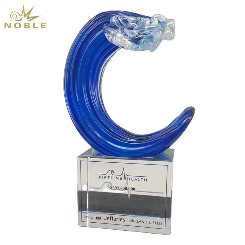 Noble Custom Design Tidal Wave Art Glass Awards - Buy Wave Art Glass ...