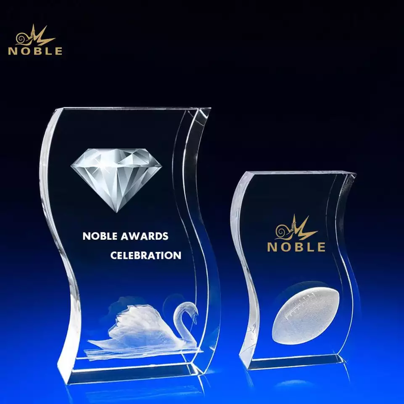 Custom Wave Shape Crystal Corporate Engraved Trophy Awards - Buy ...