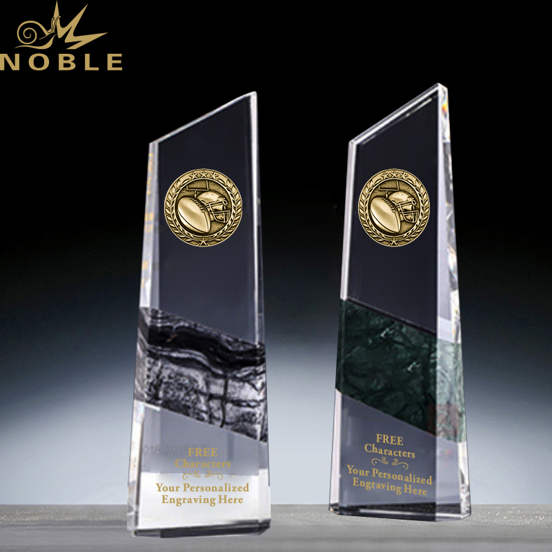 Noble Custom Sports Football Trophy Crystal Marble Obelisk Award with ...