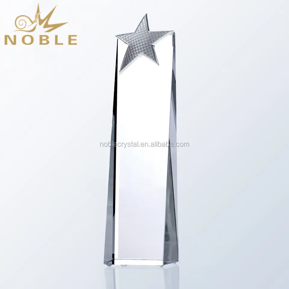 Crystal Tower Trophy with Metal Star - Buy Crystal Tower Trophy, Flame ...