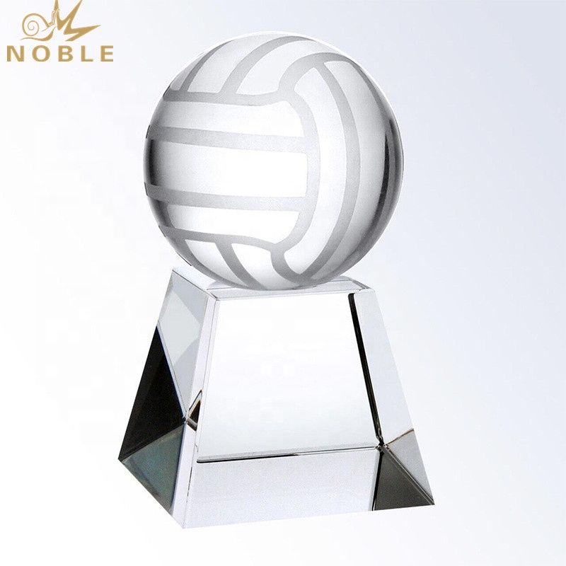 100mm Diameter Optical Sports Ball Trophy Accessory Crystal Volleyball ...