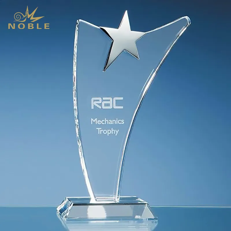 Optical Crystal Swoop Award with Silver Star - Buy Crystal Swoop Award ...