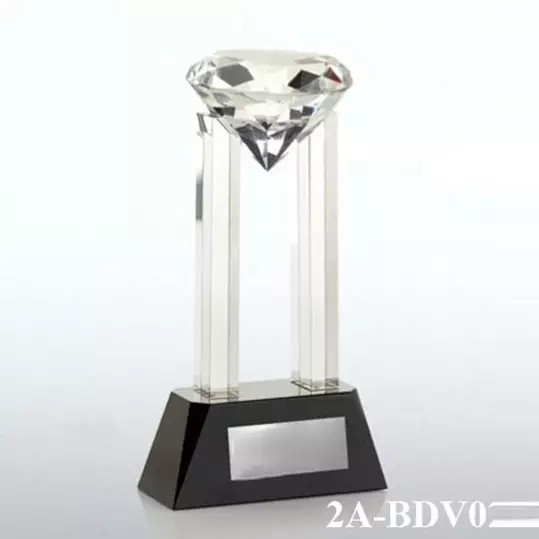 Custom Clear Elegant Award Crystal Diamond Trophy On Base - Buy Crystal ...