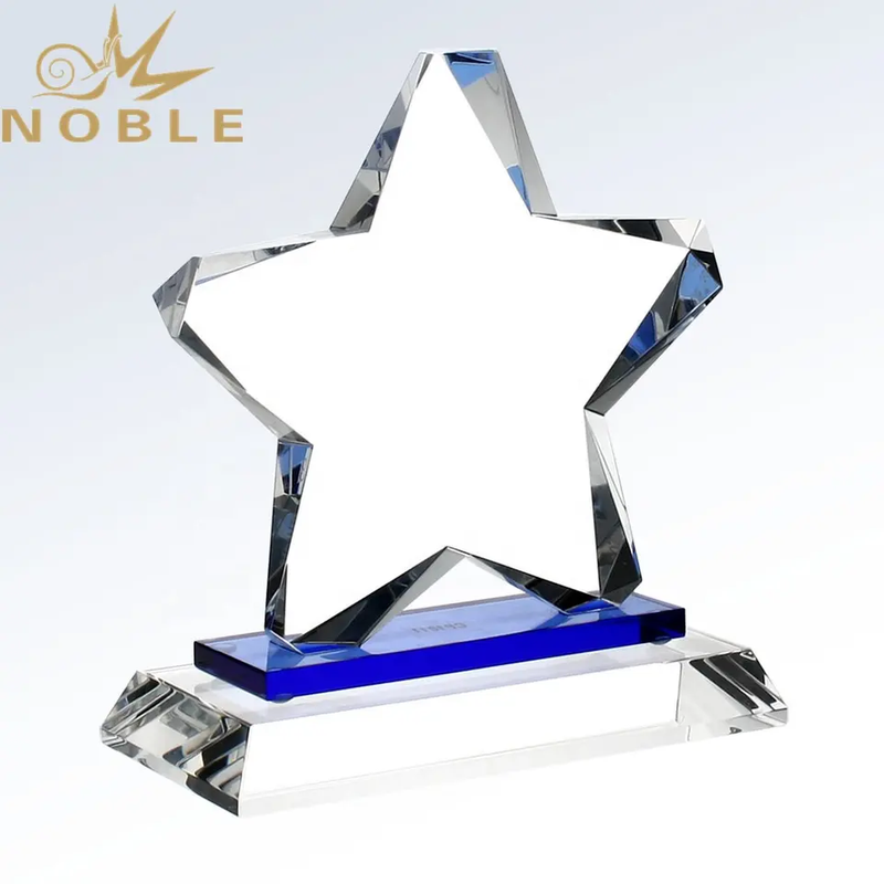 Best Custom Design Free Engraving Crystal Star Trophy with Blue Plate ...